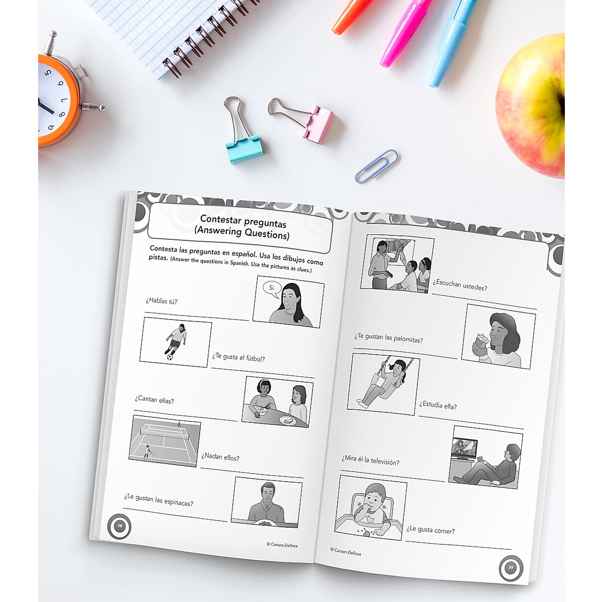 Carson Dellosa Skill Builders Spanish I Workbook—Grades 6-8 Reproducible Spanish Workbook With Spanish Vocabulary, Common Words and Phrases for Conversational Skills (80 pgs)
