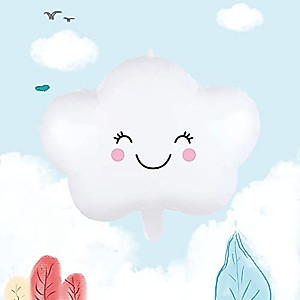 12pcs White Cloud Balloons 18 Inch Mylar Foil Cloud Balloons for Baby Shower Birthday Wedding Party Supplies