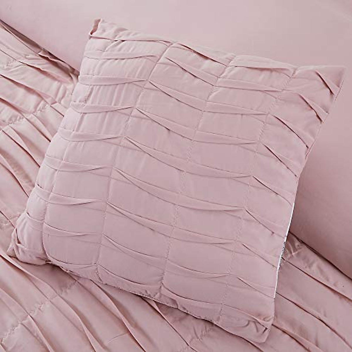 Amrapur Overseas Antonella 8-Piece Pleated Comforter Set (King, Mauve)