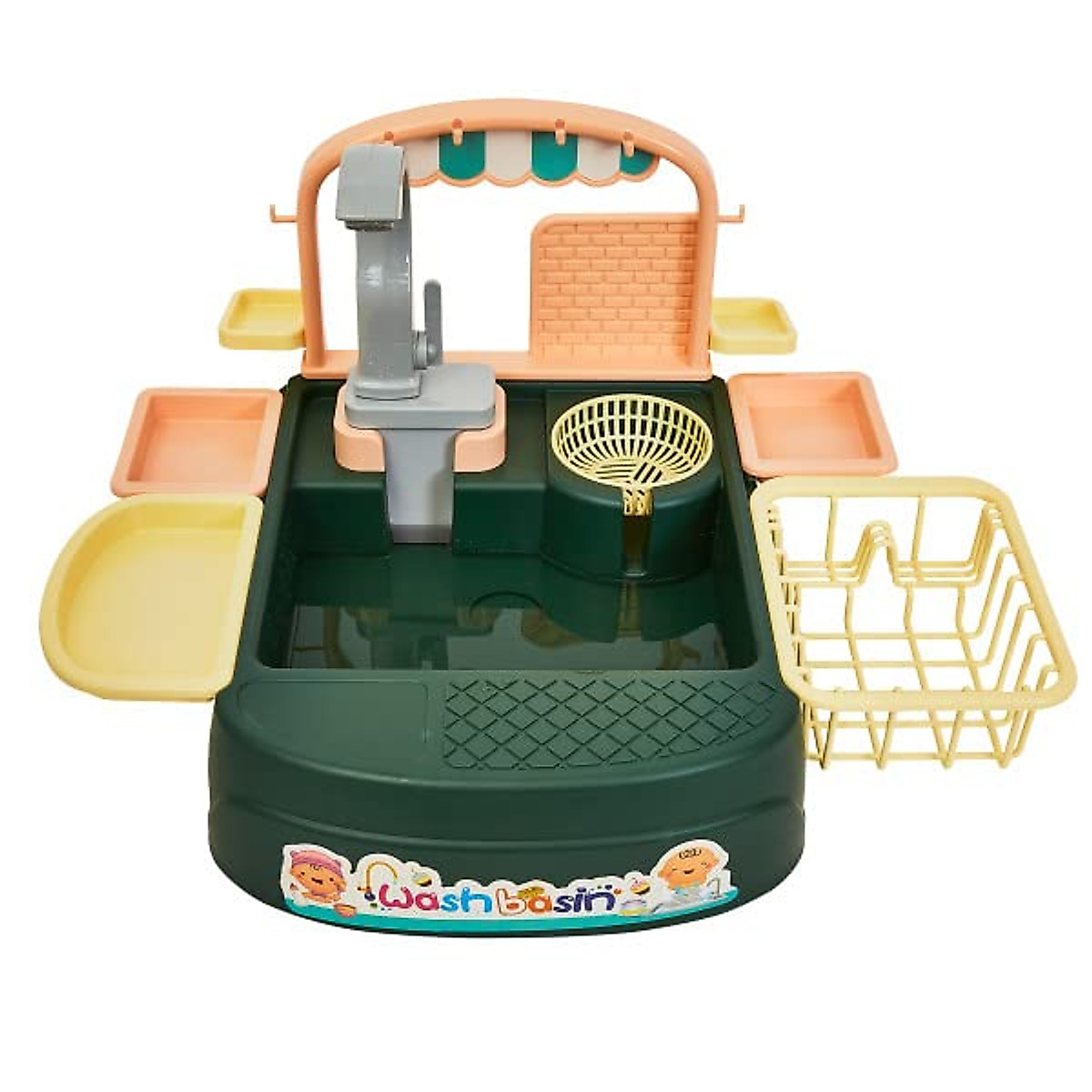 Hey! Play! Play Kitchen Set for Kids – Functional Sink Water Toy with Automatic Cycling System – Dishwashing Playset with Fun Accessories