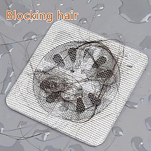 30Pack Disposable Shower Drain Hair Catcher 4" X 4" Drain Hair Catcher Mesh Stickers Shower Drain Mesh Stickers for Bathroom Accessories, Kitchen, Sink, Bathtub