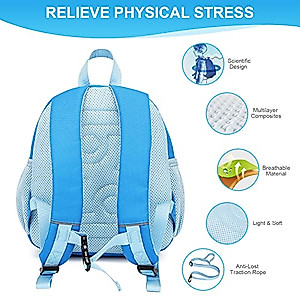 Netlmfg Backpack Harness for Toddlers, Kids 3D Cartoon Shark Casual Bags for Boys Girls - Lightweight Waterproof Mini Backpack (12M+)