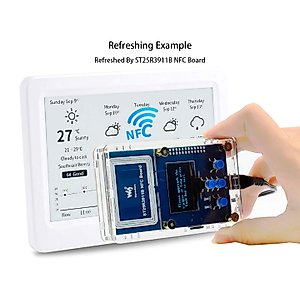 Waveshare 7.5inch Passive NFC-Powered e-Paper No Battery Required No Messy Wiring Novel Passive NFC Tech Wireless Powering & Data Transfer APP Provided 800X480 Pixel,Black& White Color