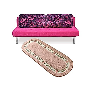 Beautiful Rose Flower Area Rugs for Living Room Bedroom Super Soft Bathroom Rugs Non Slip Door Mat Kitchen Mat 17.71x49.21 Inch