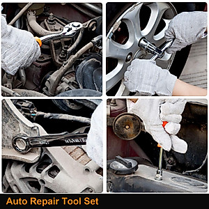 205 Piece Mechanics Tool Set, Socket Wrench Auto Repair Tool Pliers Combination Mixed Hand Tool Set Kit with Box Organizer Storage Case