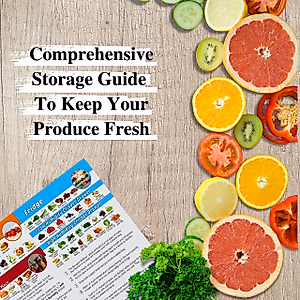 Produce Storage Guide Magnet - How to Store Food Magnet for The Fridge, Fruit & Vegetable Cheat Sheet, Kitchen Organizer Magnetic Chart, Food Storage Chart, Kitchen Fridge Magnet