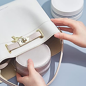 MILEVO Jewelry Organizer,PU Travel Jewelry Box Storage Case Necklace Earrings Rings Portable Jewelry Organizer Display Storage Case Organizer for Women Girls