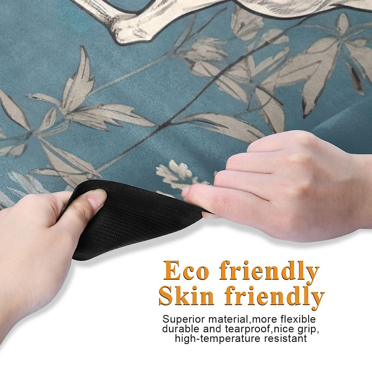 GOODOLD Horse Doodles Yoga Mat, 71 x 26 Inch Non-slip Yoga Mats Folding Travel Exercise Mat Indoor Outdoor Gym Pilates with Storage Bag for Women Men