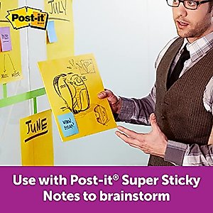 Post-it Super Sticky Big Notes, 11 in x 11 in, 1 Pad, 2X The Sticking Power, Neon Green (BN11G)