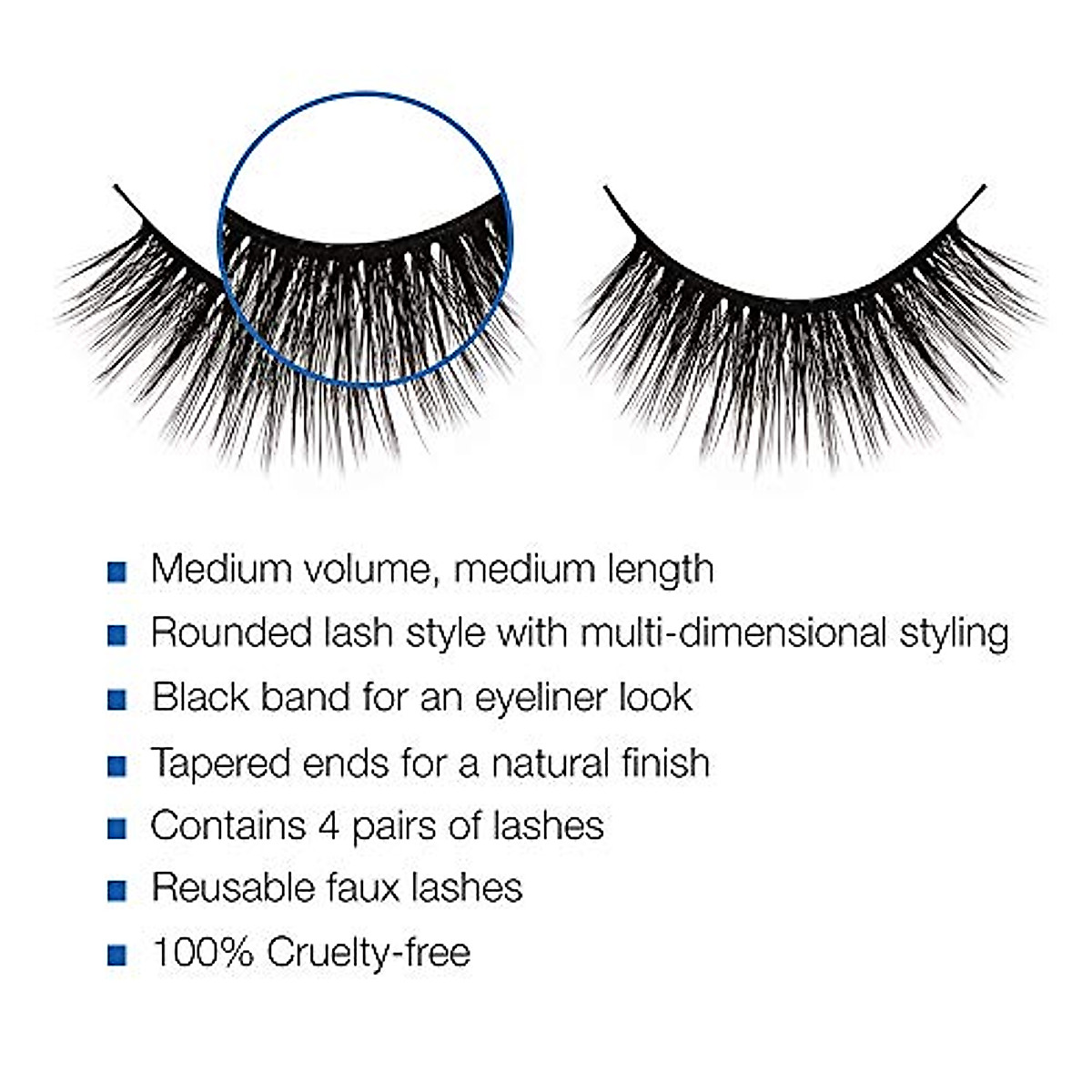 Ardell Aqua False Strip Lashes 343, Reusable, Lightweight, Water Activated Falsies, No Lash Glue Required, 4 Pack