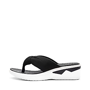 DREAM PAIRS Women Black Platform Flip Flops for Women Soft Thong Sandals Summer Casual Lightweight Comfortable Flat Slippers Walking Shopping Gathering Vacation Shoes Size 8 SDFF2330W