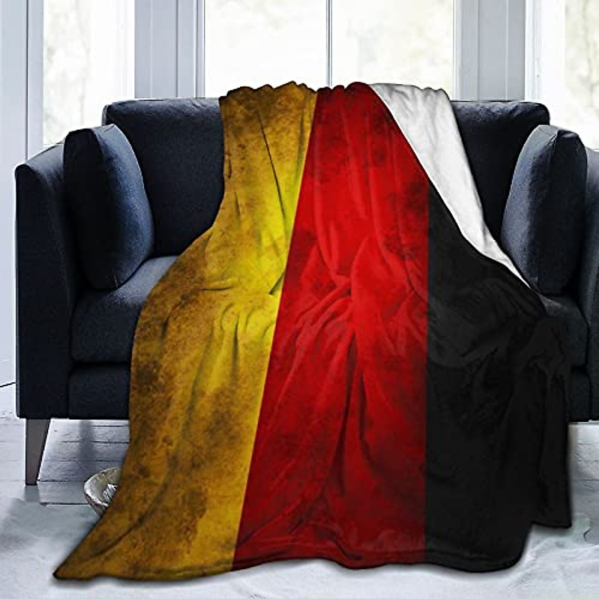 Gffdrings German Flag Fleece Blanket Bed Linen Sofa Blankets Throw Size 50"X40" for Yoga Mats