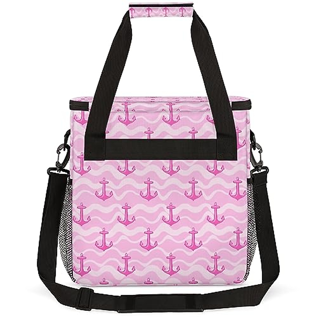 cfpolar Coffee Maker Carrying Bag Pink Anchor Travel Coffee Machine Bag Carrying Organizer Case Portable Single Serve Coffee Brewer Tote Bag Storage Bag for Camping Picnic