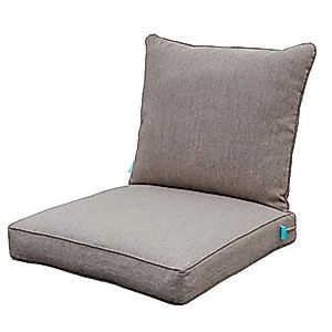QILLOWAY Polyester Outdoor Chair Cushion Set,Outdoor Cushions for Patio Furniture.Tan/Grey