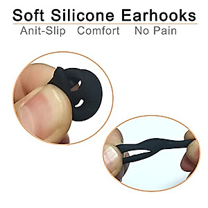 Luckvan Replacement Earbuds Tips Anti Slip Silicone Earhooks Earbuds Cover Eartips Fins Wings Earphones Stabilizer for in-Ear and Ear Canal Earbuds M