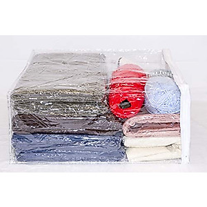 Clear Vinyl Zippered Storage Bags 15 x 18 x 8 Inch 5-Pack
