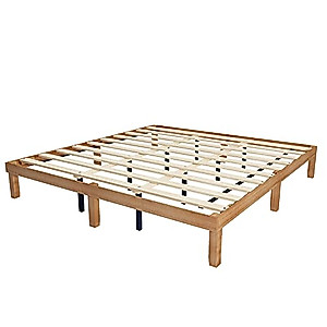 Harper & Bright Designs King Size Platform Bed Frame, Minimalist Wood King Bed Frames with Strong Center Support Feet, King Size Bed for Teens Adults,No Box Spring Needed,Easy Assembly,Natural