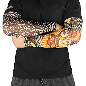 Benbilry 6pcs Art Arm Fake Tattoo Sleeves Cover For Unisex Party Cool Man Woman Fashion Tattoos & Body Art Temporary Waterproof Sunscreen Nylon Kit