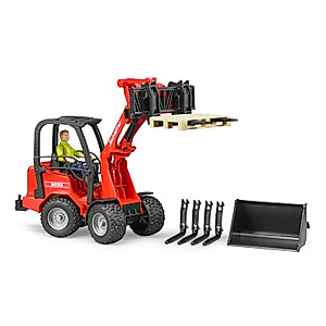 Bruder Schaeffer Compact Loader 2034 Farm & Construction Vehicle for Realistic Pretend Play, Sandbox or Outdoor Fun