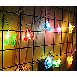 9.84ft LED String Lights Happy Birthday Decorative String Light, Battery Powered Happy Birthday Letter String Lights for Home Garden Party Wedding Birthday Indoor Outdoor Decoration
