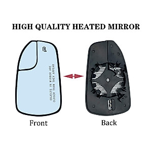 Passenger Right Side Mirror Replacement for 2013 2014 2015 2016 2017 2018 2019 2020 Ford Fusion Side Mirror Glass - Side View Heated Convex Mirror with Blind Spot Rear Holder
