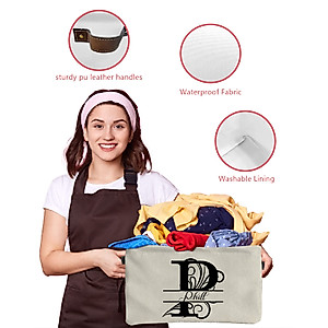 Personalized Gift for Women/Men, Customs Basket with Name Storage Bins for Organizing Shelves, Letter P Collapsible Custom Storage Boxes with Handle, Monogram Words Customized Closet Organizers