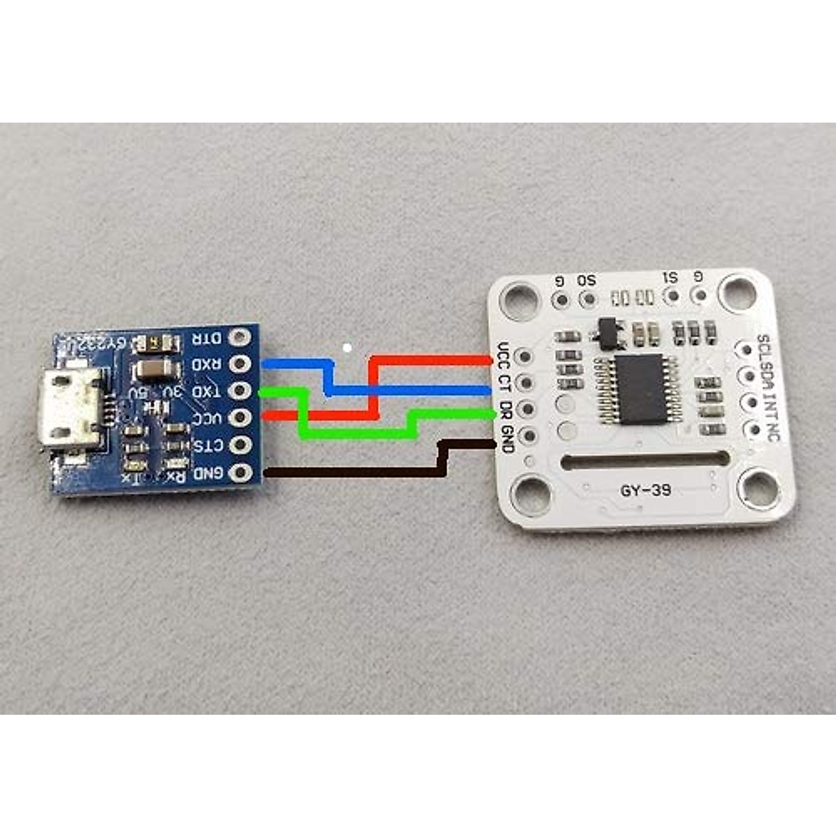 HiLetgo GY-39 Light Intensity Temperature Humidity Atmospheric Pressure Sensor 4 in One Integrated Sensor Module with Chip LTR308ALS+SPL06+SHTC3