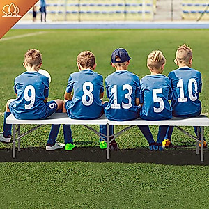 VINGLI 1 Pack 6 feet Plastic Folding Bench,Portable in/Outdoor Picnic Party Camping Dining Seat, Garden Soccer Multipurpose Entertaining Activities, White