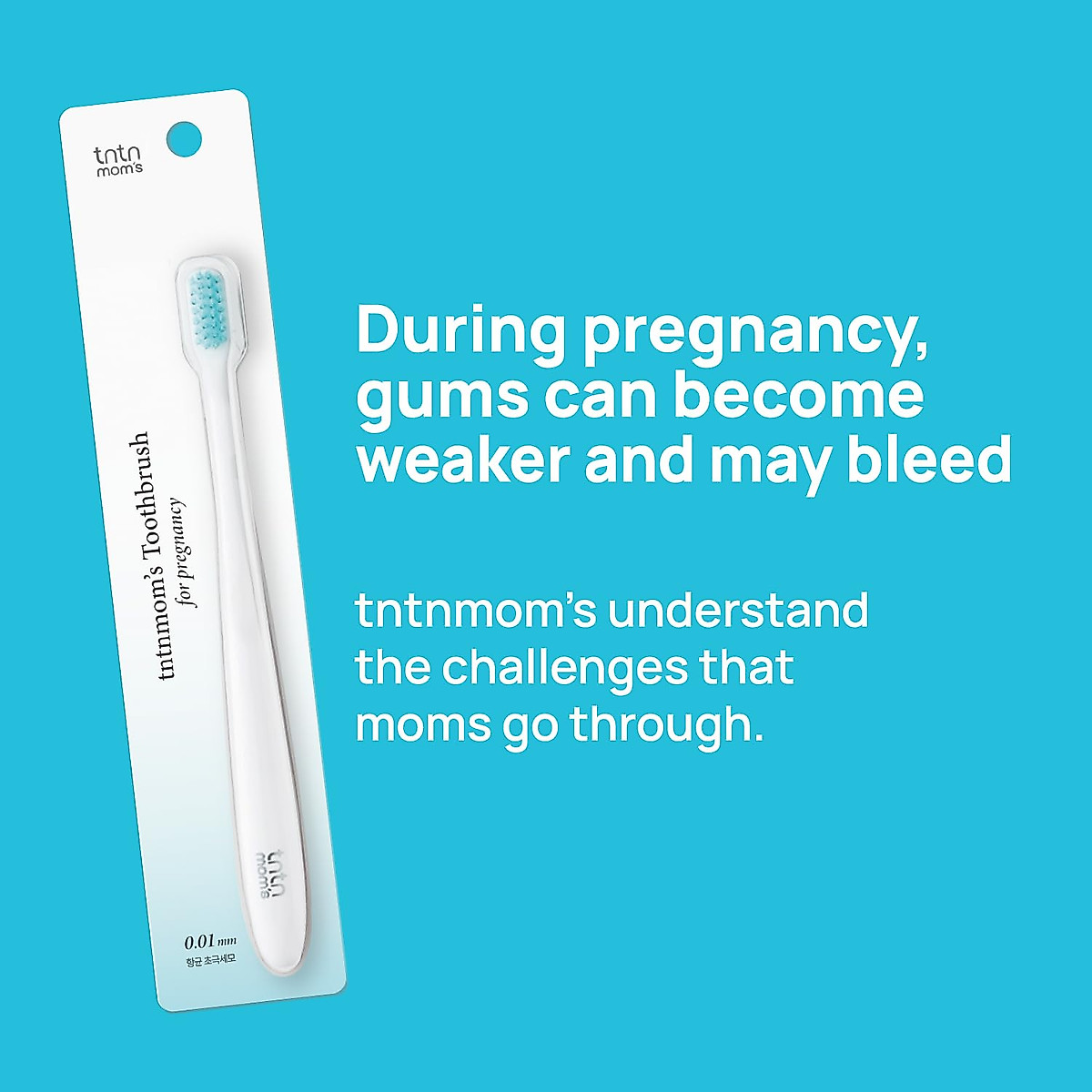 TNTN MOM'S tntnmom's | Pregnancy Extra Soft Toothbrush | Sensitive Toothbrush | Gentle and Compact Head for Oral Care | Pregnancy Toothbrush | 1EA