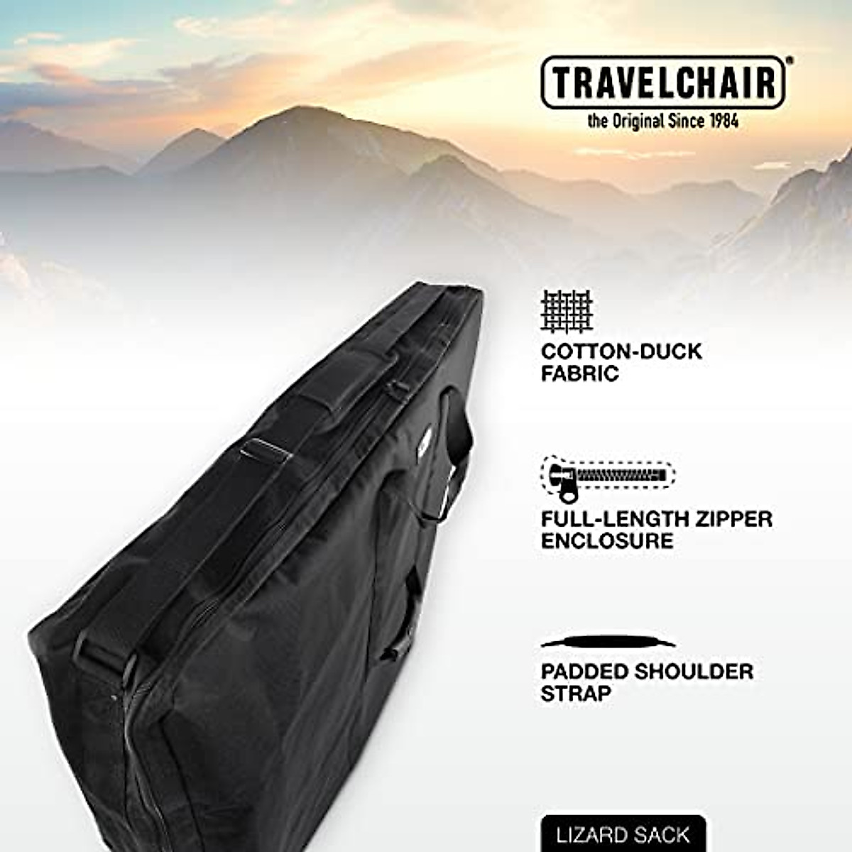 Travel Chair Lizard Lounge Sack, Lounge Chair Carrying Case, Take Your Chaise with You, Black