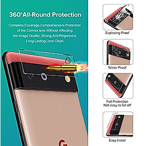 ivoler [4+2 Pack Screen Protector for Google Pixel 6 [4 Pack] with Camera Lens Protector Tempered Glass [2 Pack] [Fingerprint Unlock Compatible] with Alignment Frame Easy Installation HD Clear Film