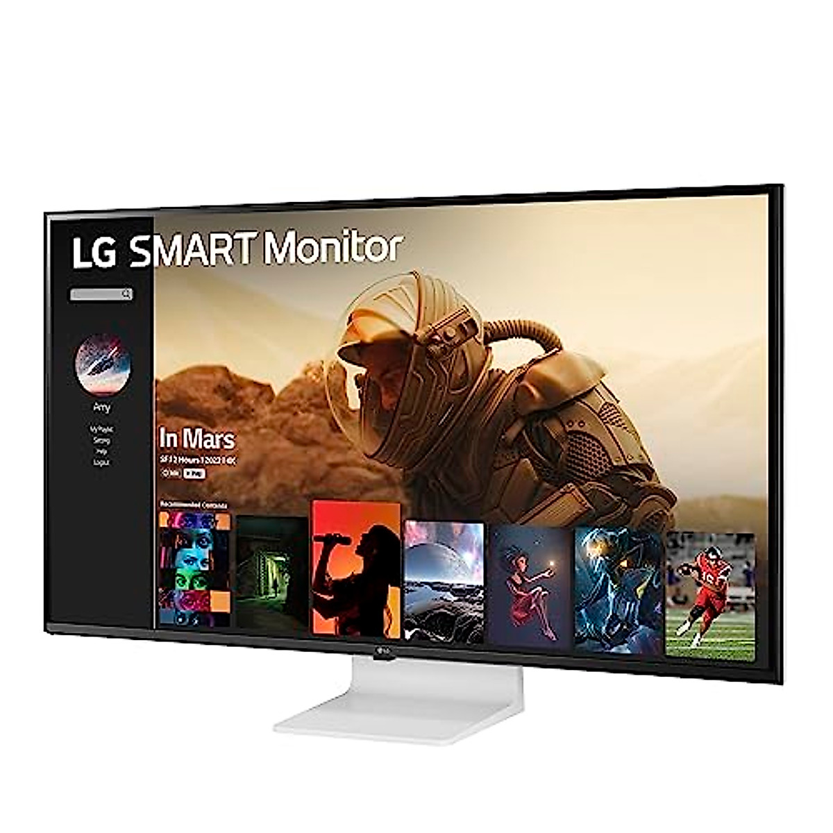 LG Smart Monitor (43SQ700S) -43-Inch 4K UHD(3840x2160) IPS Display, webOS Smart Monitor, ThinQ Home, Magic Remote, USB Type-C, 2X Stereo Speakers, AirPlay 2, Screen Share, Bluetooth,White