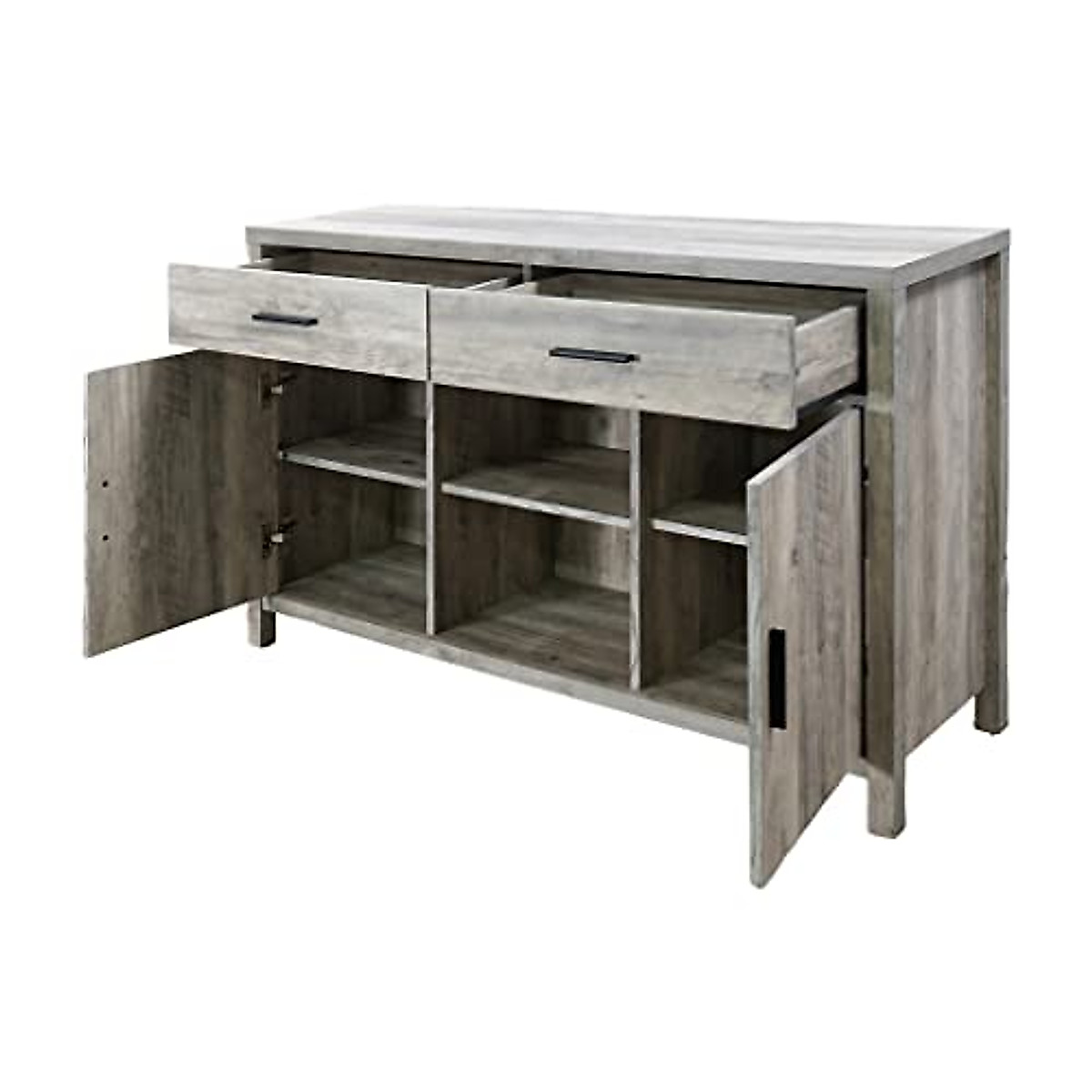 ICE ARMOR 99-78108FV-GreyPine 47" W Sideboard Storage Modern Dining Server Cupboard Buffet Table with Two Cabinets and Drawers in Grey Pine Finish
