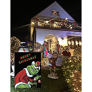WLWLG Merry Grinchmas Garden Flag for Christmas Indoor & Outdoor Decoration 12''x17'' Double-Sided Vertical Burlap Garden Flag i, GF003