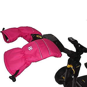 Surprizeshop Winter Golf Mitts Pair | Left & Right Hand | Universal Golf Trolley Hold Strap | Wind & Waterproof | One Size Fits All with Adjustable Toggle | Soft Warm Fleece Lining (Pink)