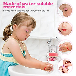 Kids Makeup Kit for Girls, 60 Pcs Little Girls Princess Toys Real Washable Pretend Play Cosmetic Beauty Makeup Set, Non-Toxic & Safe, Birthday Gifts Toys for 3 4 5 6 7 8 9 10 Year Old Girls Toddlers