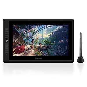 GAOMON PD156PRO 15.6 Inch Pen Display 125% sRGB Full-Laminated Drawing Tablet with Screen with 10 Express Keys Professional Graphic Drawing Monitor with Gifted Adjustable Stand Black