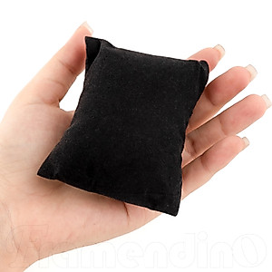 Framendino, 20 Pack Small Black Watch Pillow Velvet Bracelet Jewelry Displays Bangle Cushions Stand for Boxs