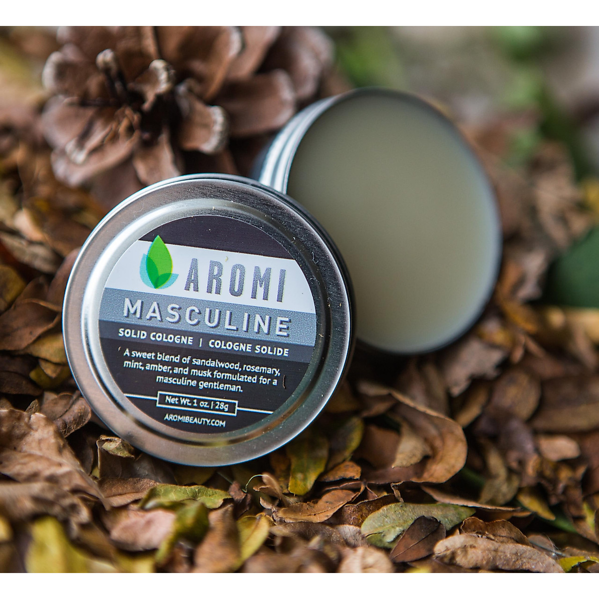 Aromi Solid Cologne | Sweet Musk Fragrance; Vegan, Cruelty-free, Powdery Scent, Wax-Based, Travel, Small Men's Gift, Alcohol-free, Concentrated (Masculine)