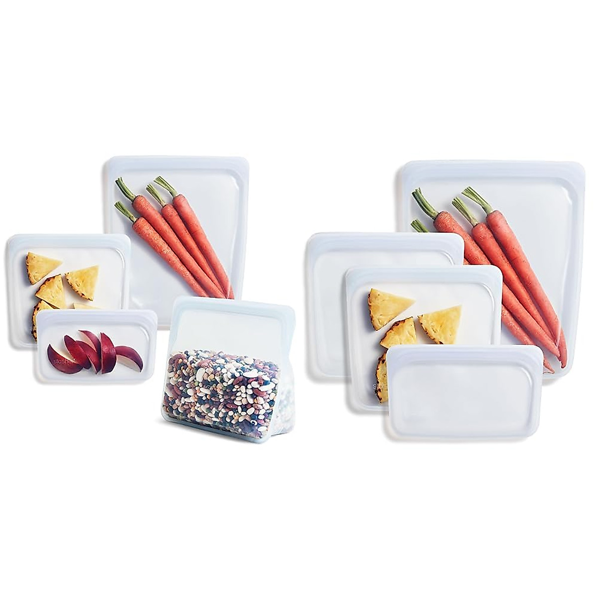 Stasher Reusable Silicone Storage Bag, Food Storage Container, Microwave and Dishwasher Safe, Leak-free & Reusable Silicone Storage Bag, Food Storage Container, Microwave