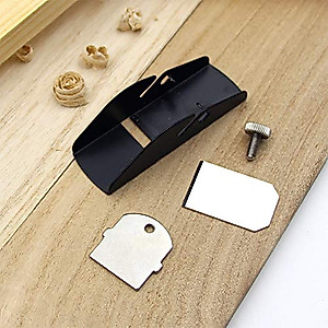 Mini Trimming Planer, Hand Planer, DIY Model Making Tool Woodworking Pocket Plane Hand Adjustable for Woodworking/Trimming/Wood Planing, Surface Smoothing(Black)