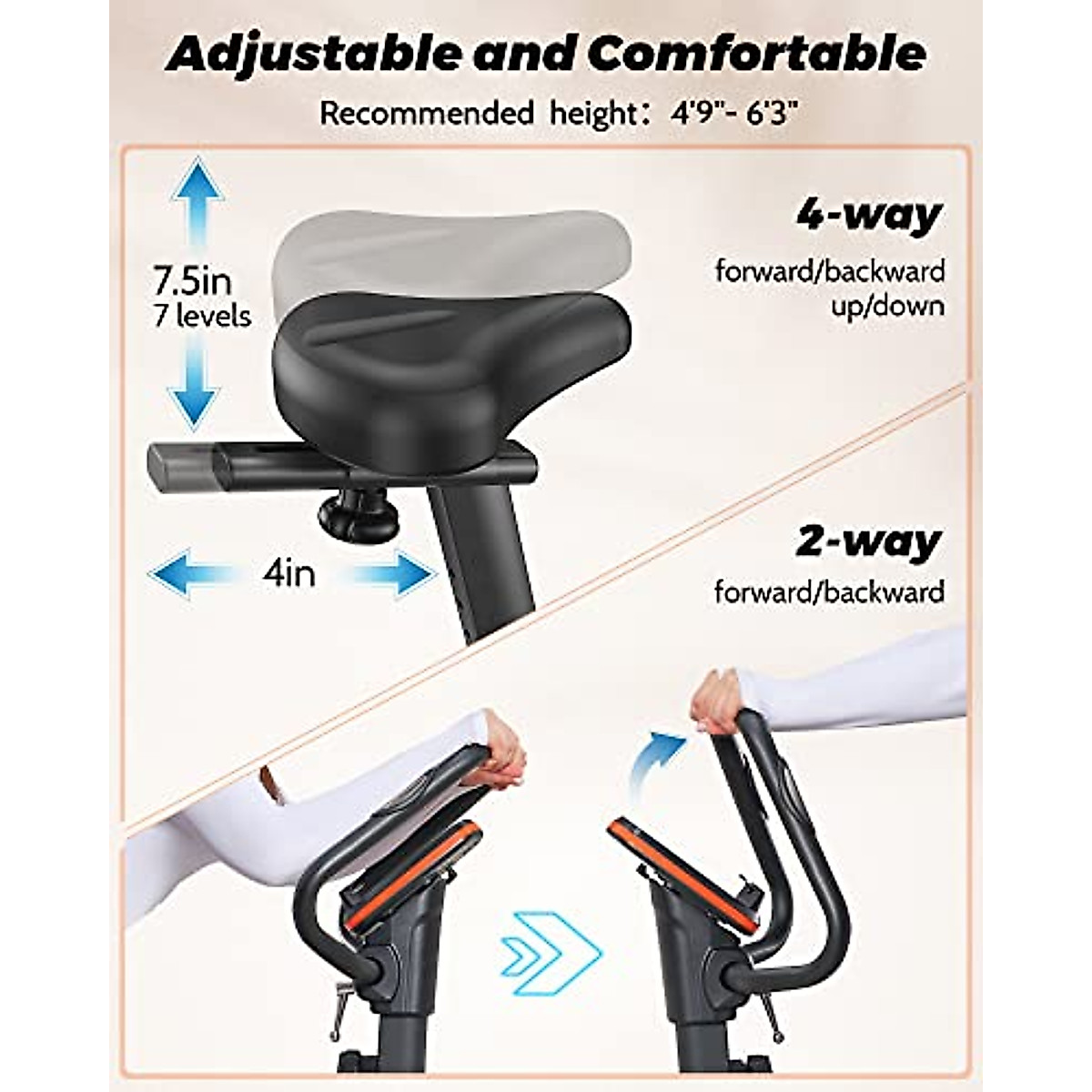 Niceday Upright Exercise Bike-Magnetic Resistance Indoor Cycling Bike with App Connectivity and Performance Monitor, 300 Weight Capacity Black