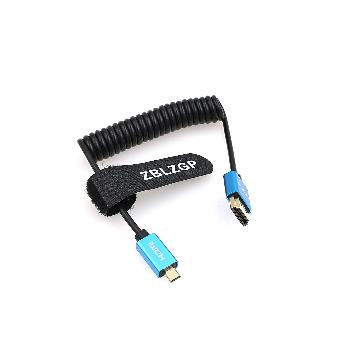 ZBLZGP 8K HDMI to HDMI 2.1 Coiled Cable High Speed Male for PS4 PS5 RTX 3080 eARC HDR Video Cable PC Laptop TV Box (Micro HDMI to HDMI)
