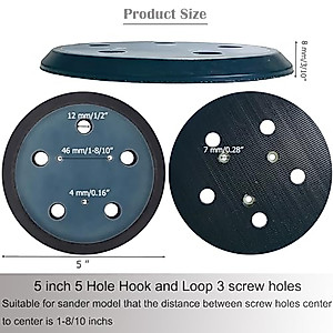 5 Inch 5 Hole Replacement Sander Pad For PORTER CABLE 333 and 333VS Random Orbit Sanders - 5" Hook and Loop Sanding Pad for Wood-working Automotive and Metalworking