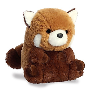 Aurora® Round Rolly Pet™ AKI Red Panda™ Stuffed Animal - Adorable Companions - On-The-Go Fun - Brown 5 Inches