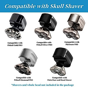 Shaver Head Replacement Blade for Skull Shaver Pitbull Gold Silver Platinum PRO Shaver Replacement Blade 4 Head,Replacement Heads Compatible with Pitbull Skull Shaver Replacement Blades,8 Packs.