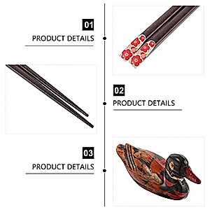 UPKOCH 1set Natural Bamboo Sticks Chopsticks Dishwasher Holder Sushi Gift Portable Classic Noodles with Home Wooden Wood Rests Chopstick Japanese for Chop Serving Style Camping Practical