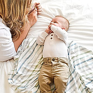 Extra Soft Knit Swaddling Receiving Blanket Dapper Stripes by Village Baby