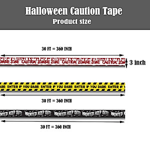 Babigo Halloween Zombie Caution Tape & Zombie Posters Pack, Fright Tape Bundle for Zombie Party or Halloween Party