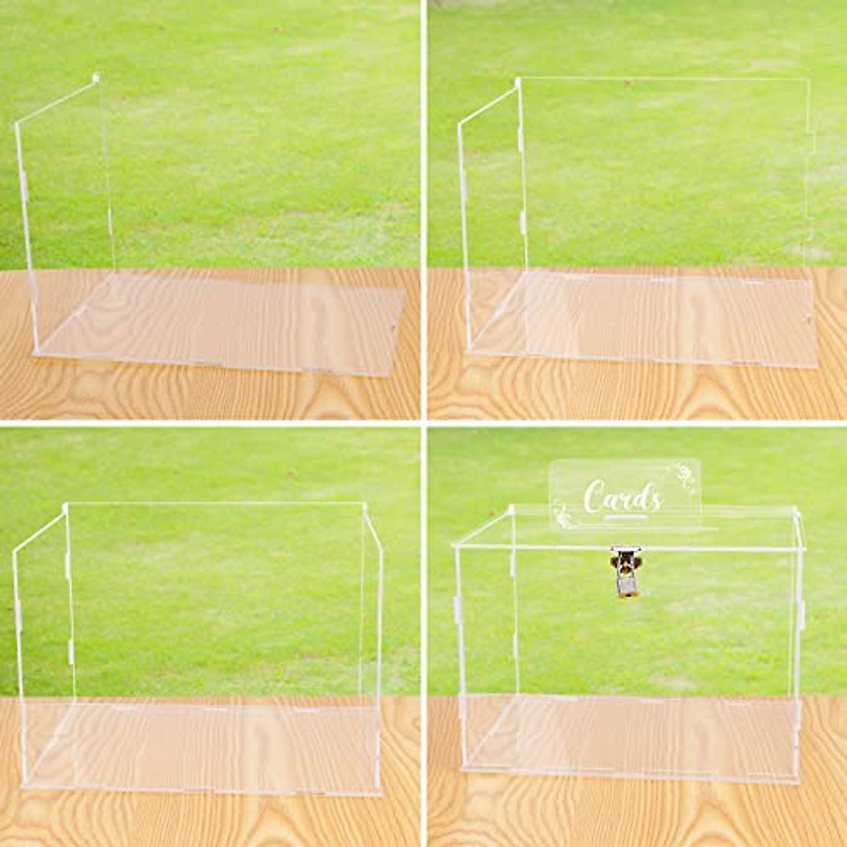 Eaezerav Acrylic Wedding Card Box with Lock, Large Clear Gift Card Box for Wedding, Envelope Box Money Box for Reception, Wishing Well Card Box for Anniversary Wedding Graduation Birthday Party